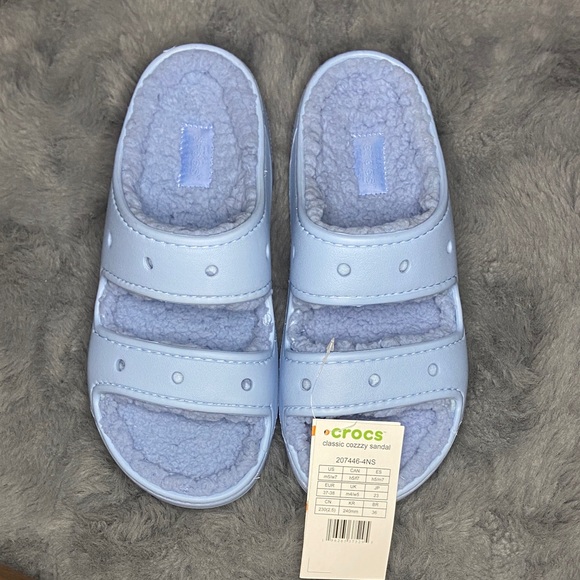 CROCS | Shoes | Crocs Kids Classic Cozy Sandals Light Blue | Poshmark